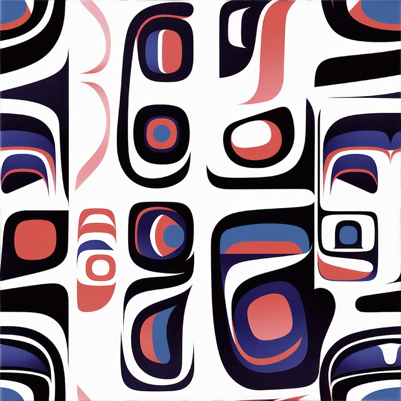 Tlingit/haida Formline Digital Paper, Northwest Coast Art, Scrapbook ...