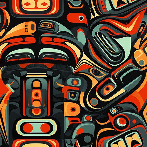Tlingit/haida Formline Digital Paper, Northwest Coast Art, Scrapbook ...