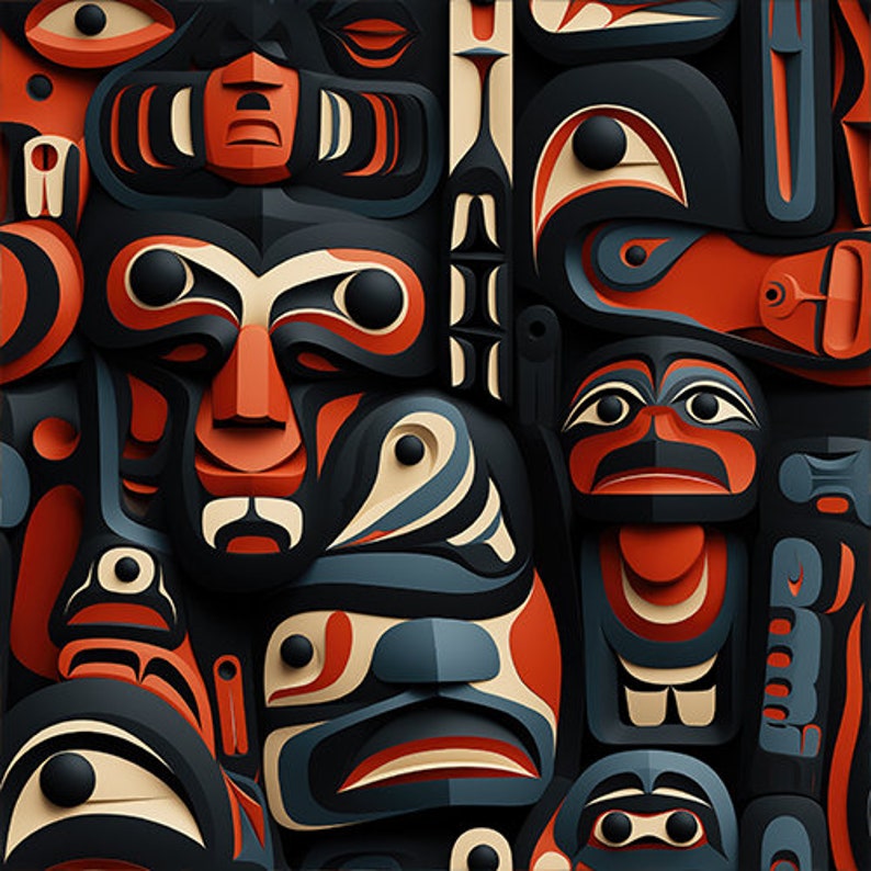 Tlingit/haida Formline Digital Paper, Northwest Coast Art, Scrapbook ...