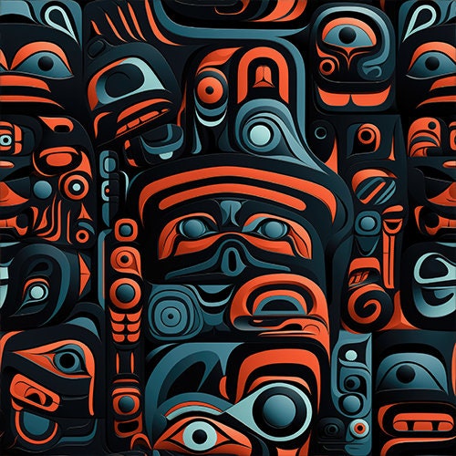 Tlingit/haida Formline Digital Paper, Northwest Coast Art, Scrapbook ...