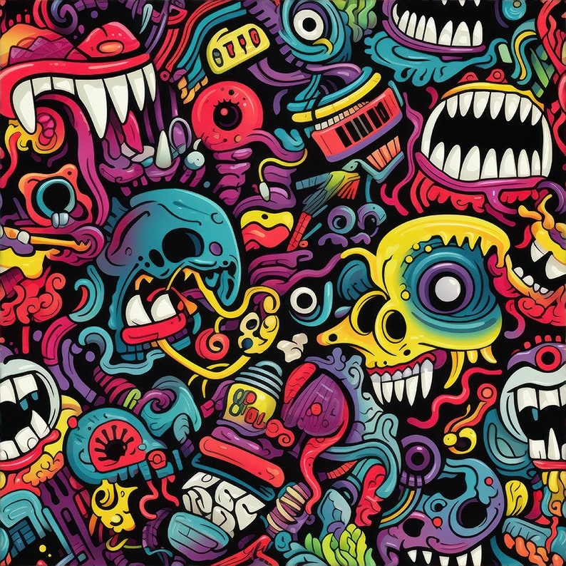 Kustom Kulture, Alternative Art, Graffiti, Digital Paper - Scrapbook ...