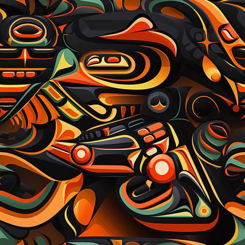 Tlingit/haida Formline Digital Paper, Northwest Coast Art, Scrapbook ...