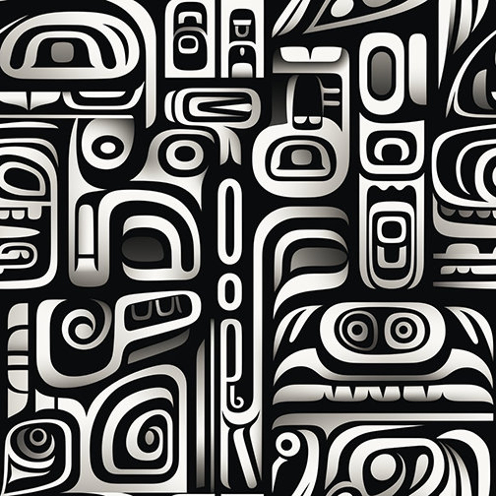 Tlingit/haida Formline Digital Paper, Northwest Coast Art, Scrapbook ...