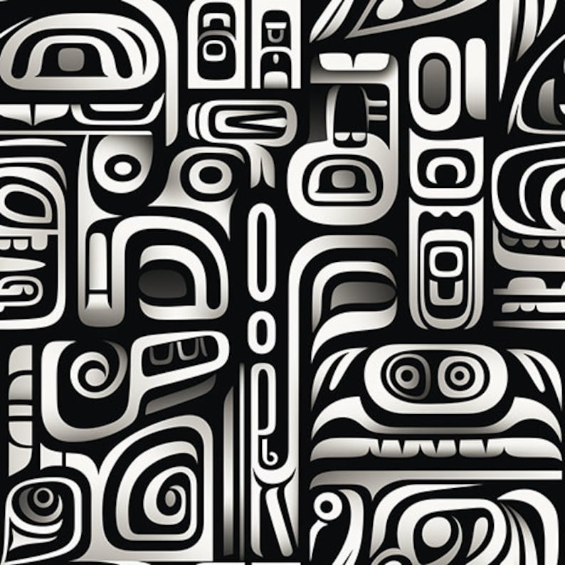Tlingit/haida Formline Digital Paper, Northwest Coast Art, Scrapbook ...