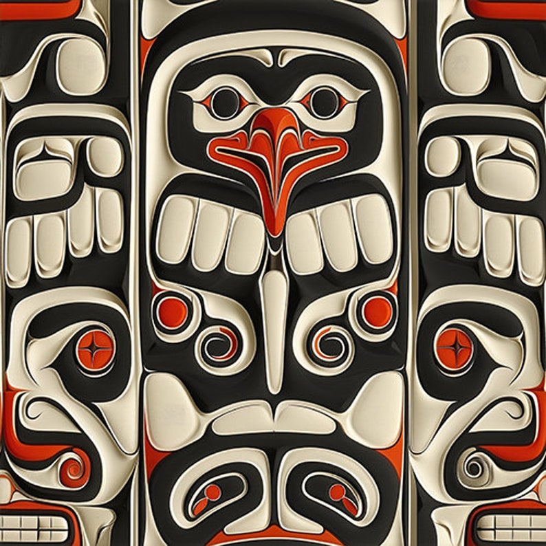 Tlingit/haida Formline Digital Paper, Northwest Coast Art, Scrapbook ...