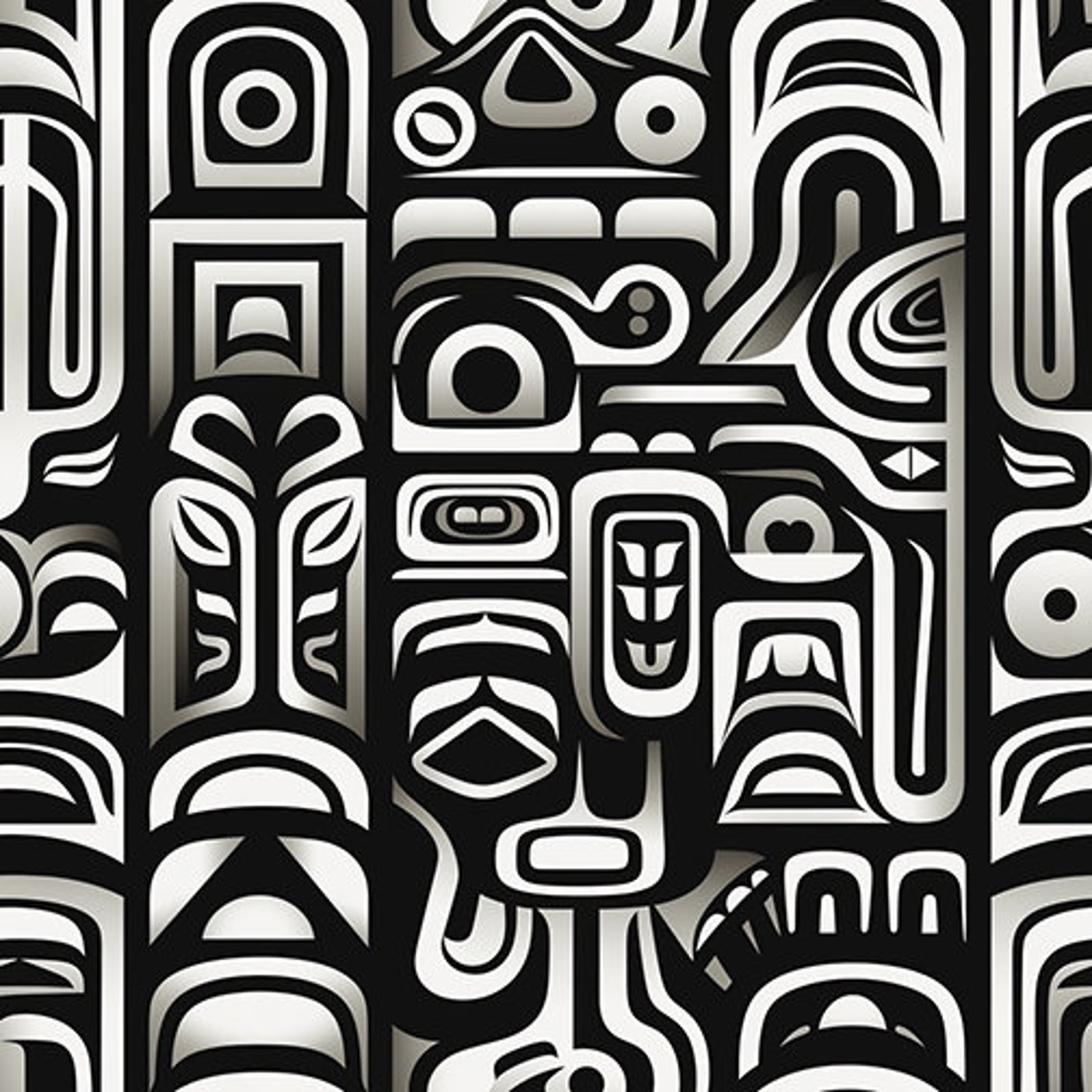 Tlingit/haida Formline Digital Paper, Northwest Coast Art, Scrapbook ...