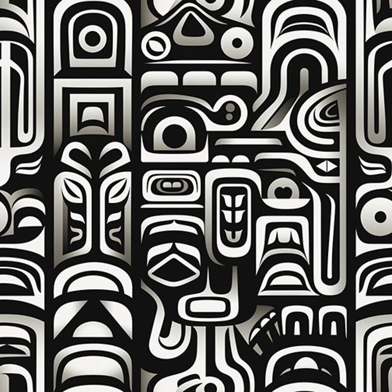 Tlingit/haida Formline Digital Paper, Northwest Coast Art, Scrapbook ...