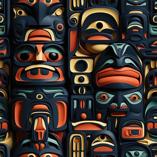 Tlingit/haida Formline Digital Paper, Northwest Coast Art, Scrapbook ...