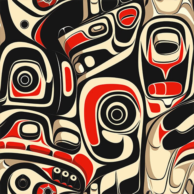 Tlingit/haida Formline Digital Paper, Northwest Coast Art, Scrapbook ...