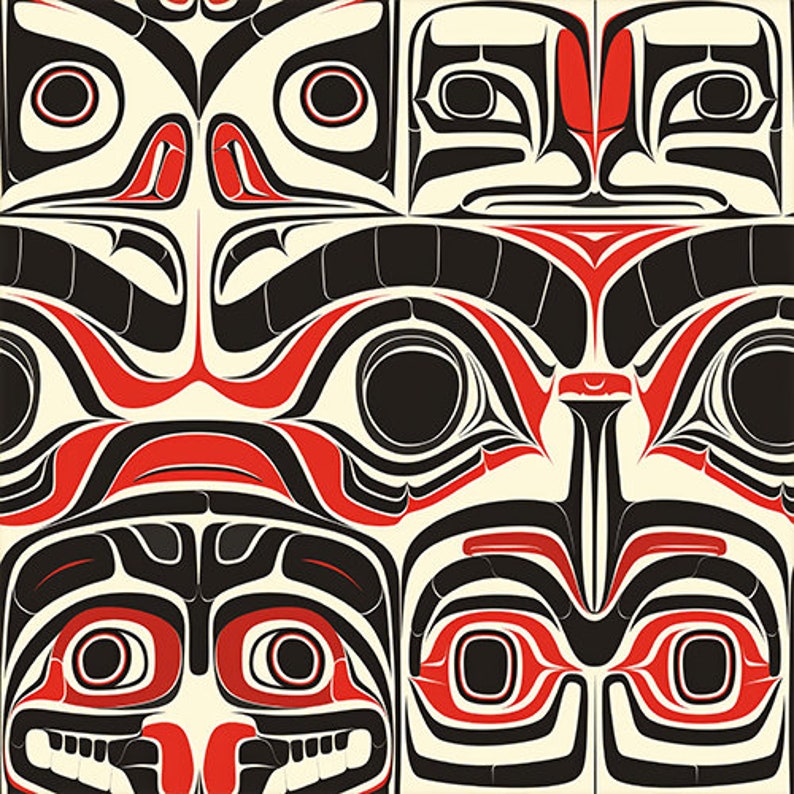 Tlingit/haida Formline Digital Paper, Northwest Coast Art, Scrapbook ...