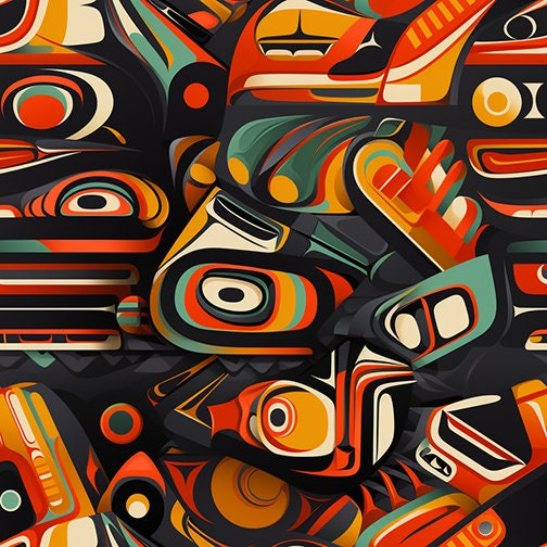 Tlingit/haida Formline Digital Paper, Northwest Coast Art, Scrapbook ...