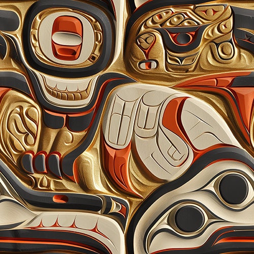 Tlingit/haida Formline Digital Paper, Northwest Coast Art, Scrapbook ...