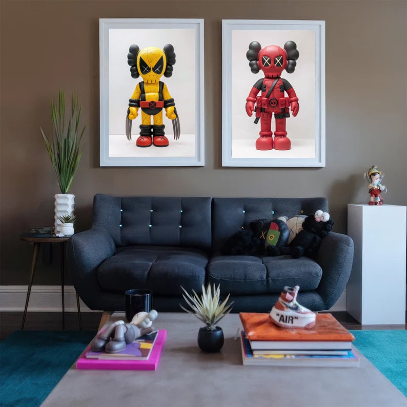 Hypebeast Kaws Poster, 80's Cartoon Figures, Set of 11 Kaws, Deadpool ...
