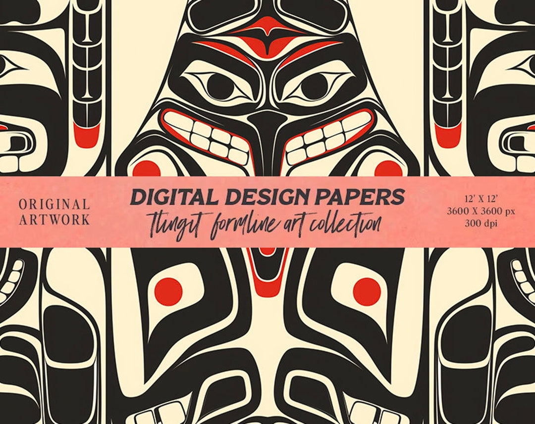 Tlingit/haida Formline Digital Paper, Northwest Coast Art, Scrapbook ...