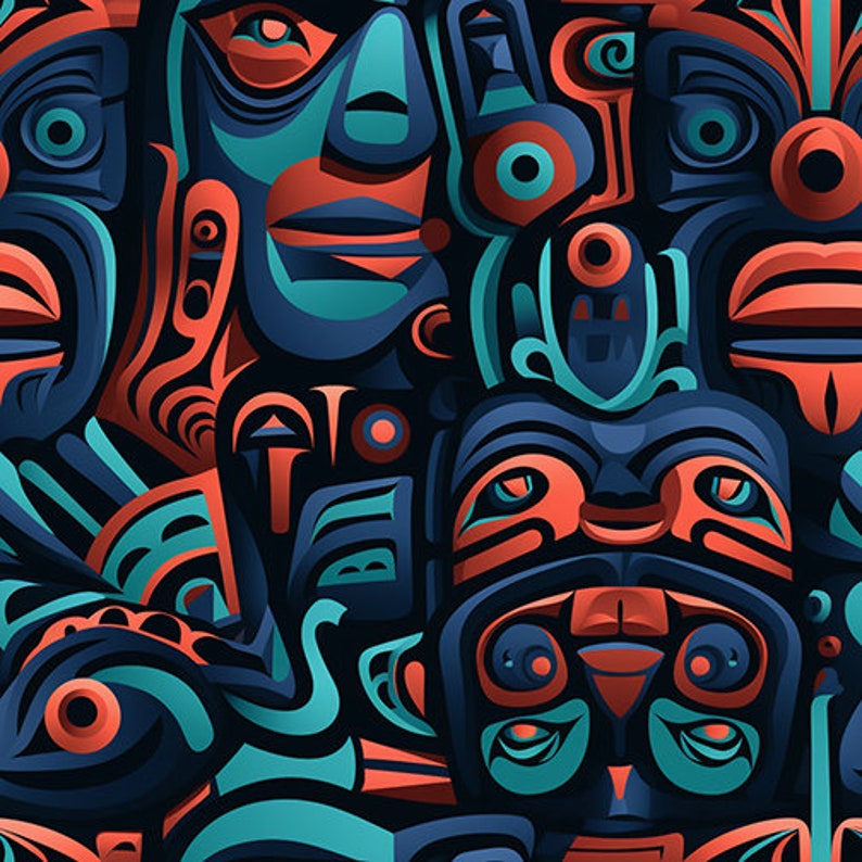 Tlingit/haida Formline Digital Paper, Northwest Coast Art, Scrapbook ...