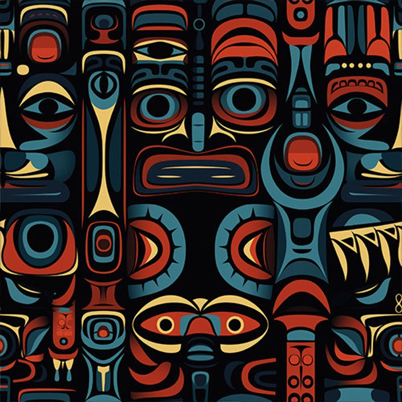 Tlingit/haida Formline Digital Paper, Northwest Coast Art, Scrapbook ...