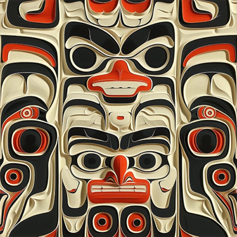 Tlingit/haida Formline Digital Paper, Northwest Coast Art, Scrapbook ...