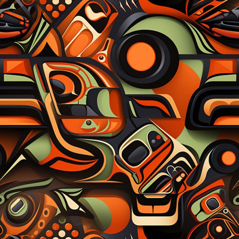 Tlingit/haida Formline Digital Paper, Northwest Coast Art, Scrapbook ...