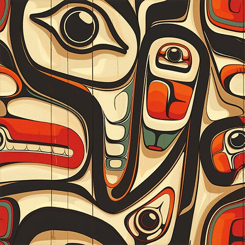 Tlingit/haida Formline Digital Paper, Northwest Coast Art, Scrapbook ...