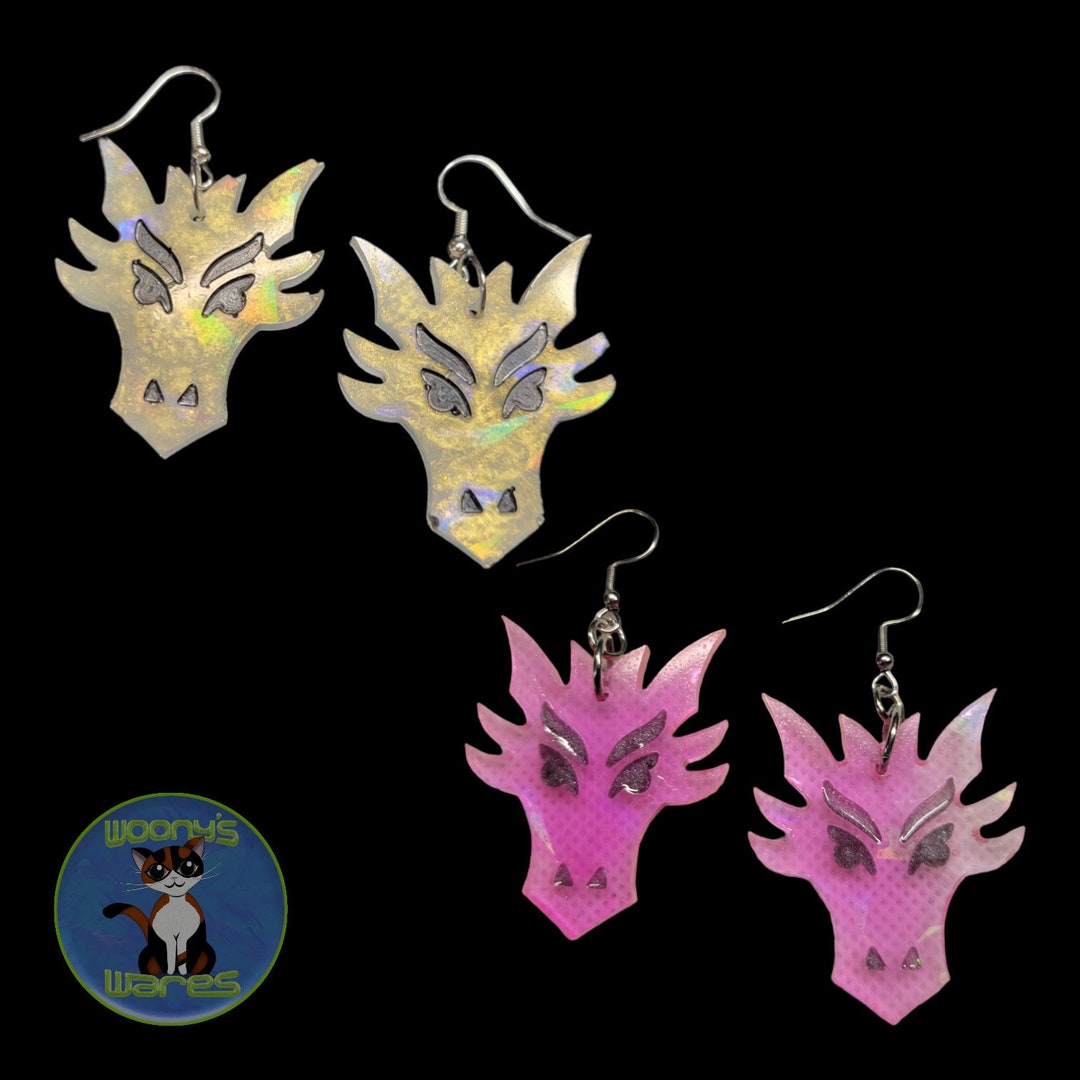 Dragon Head Dangle Earrings - Colors | Dragons | Fantasy | Magic ...