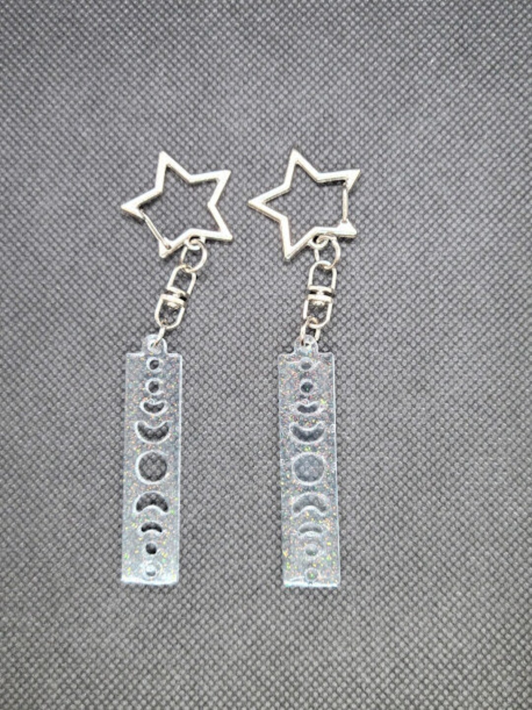 Moon Phase Keychain - Glitter - Etsy