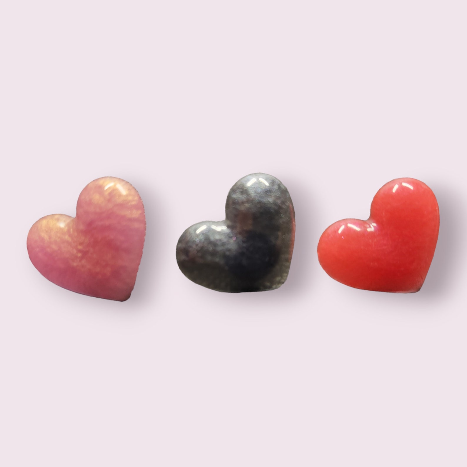 Medium Resin Color Heart Pins - Etsy