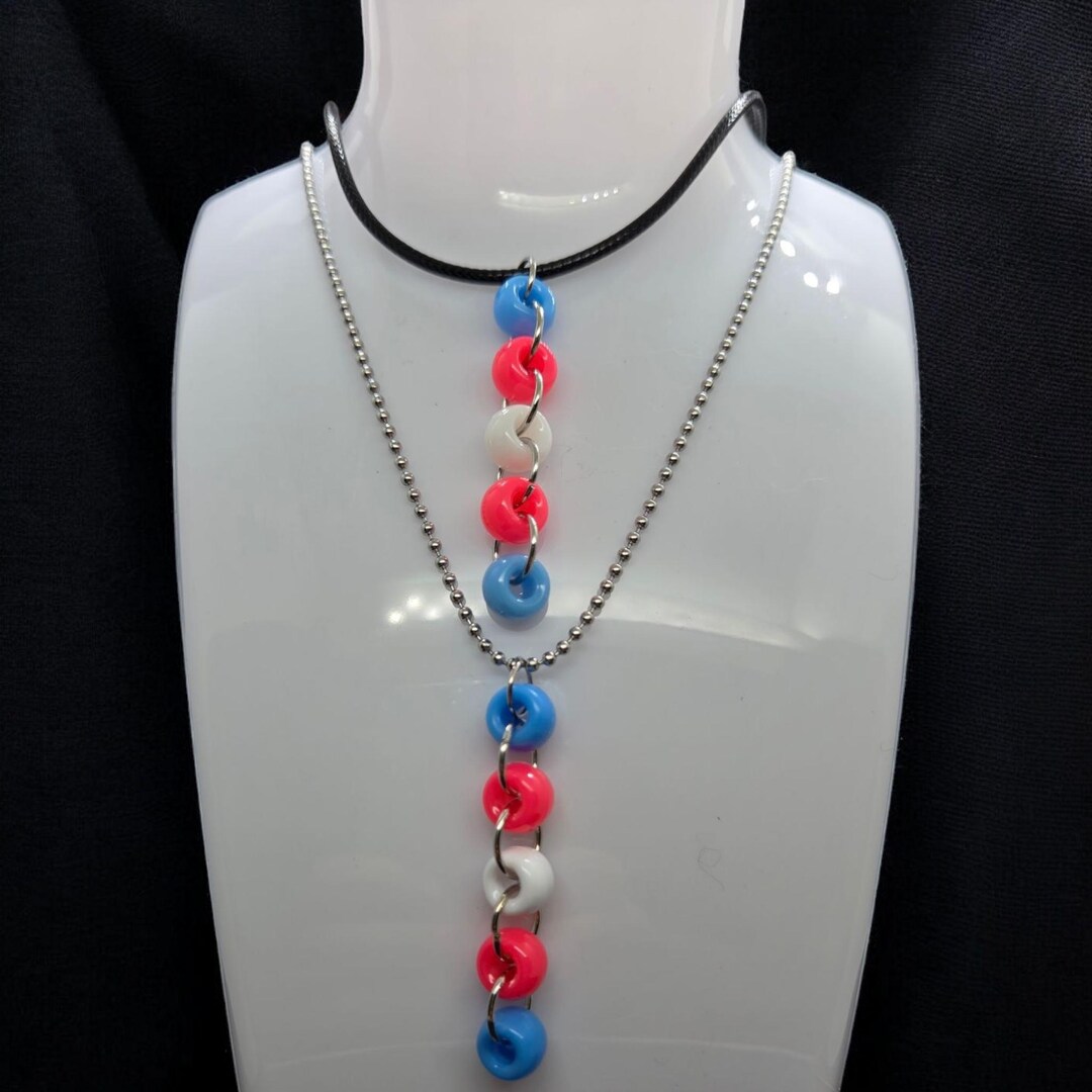 Opaque Transgender Pride Flag Pony Bead Necklace | Pendant | Jewelry ...