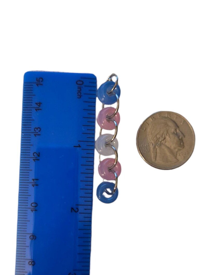 Translucent Transgender Pride Flag Pony Bead Necklace | Pendant ...