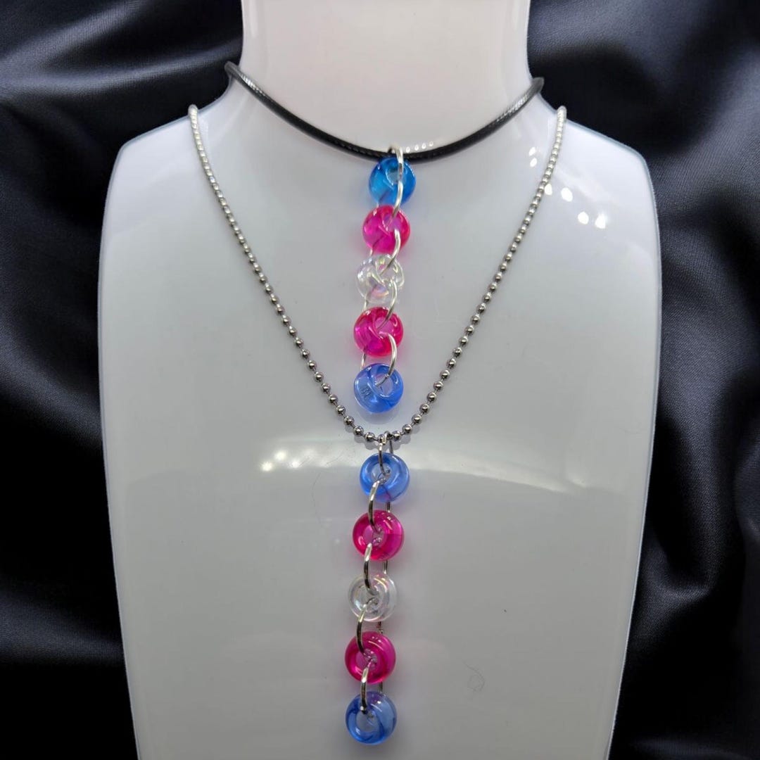 Shiny Transgender Pride Flag Pony Bead Necklace | Pendant | Jewelry ...