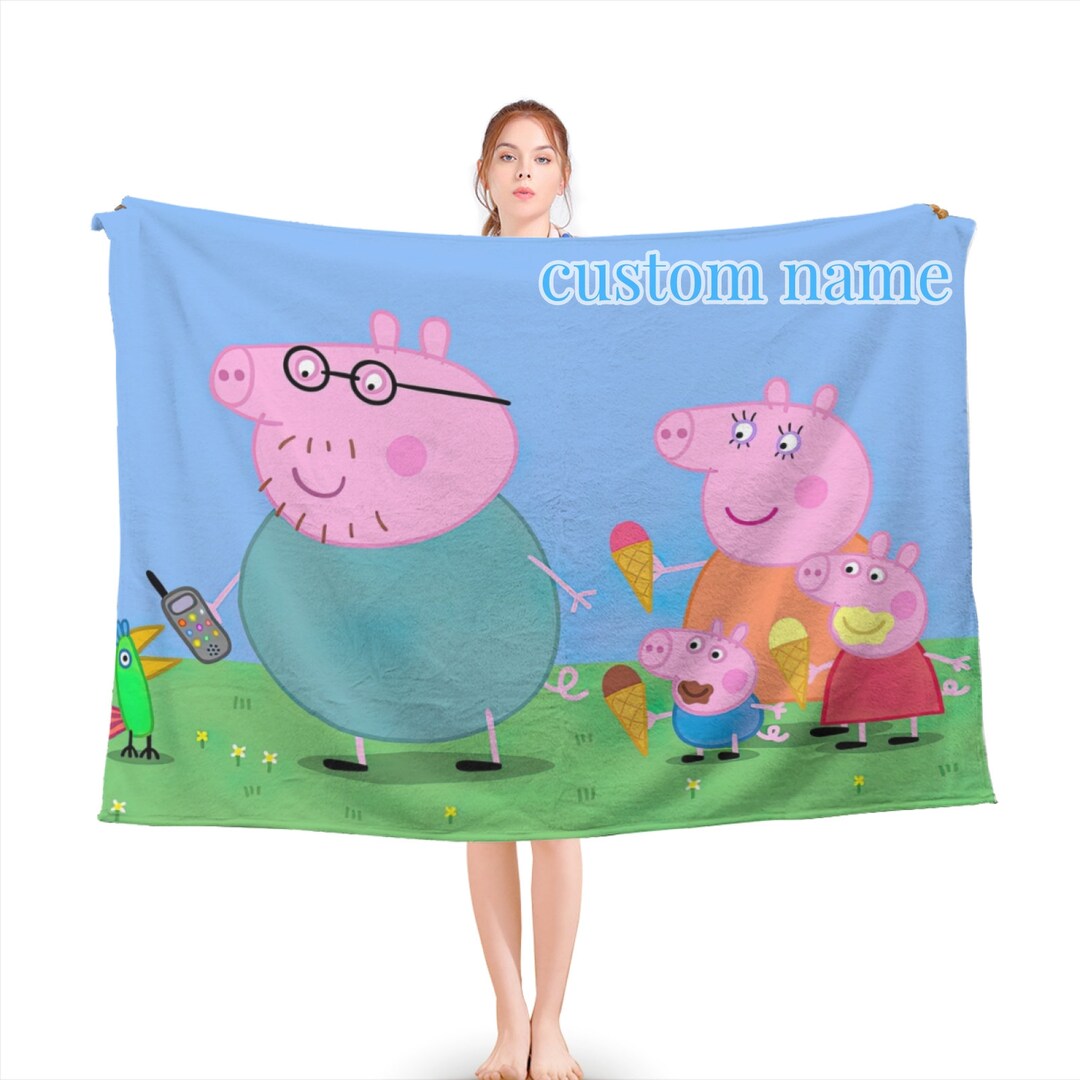 Personalized Name Peppa Pig Blankets Custom Throw Blanket With - Etsy