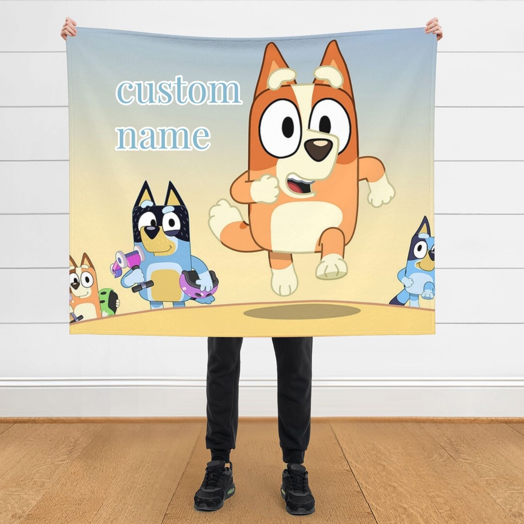Personalized Name Bluey Blankets Custom Throw Blanket With - Etsy