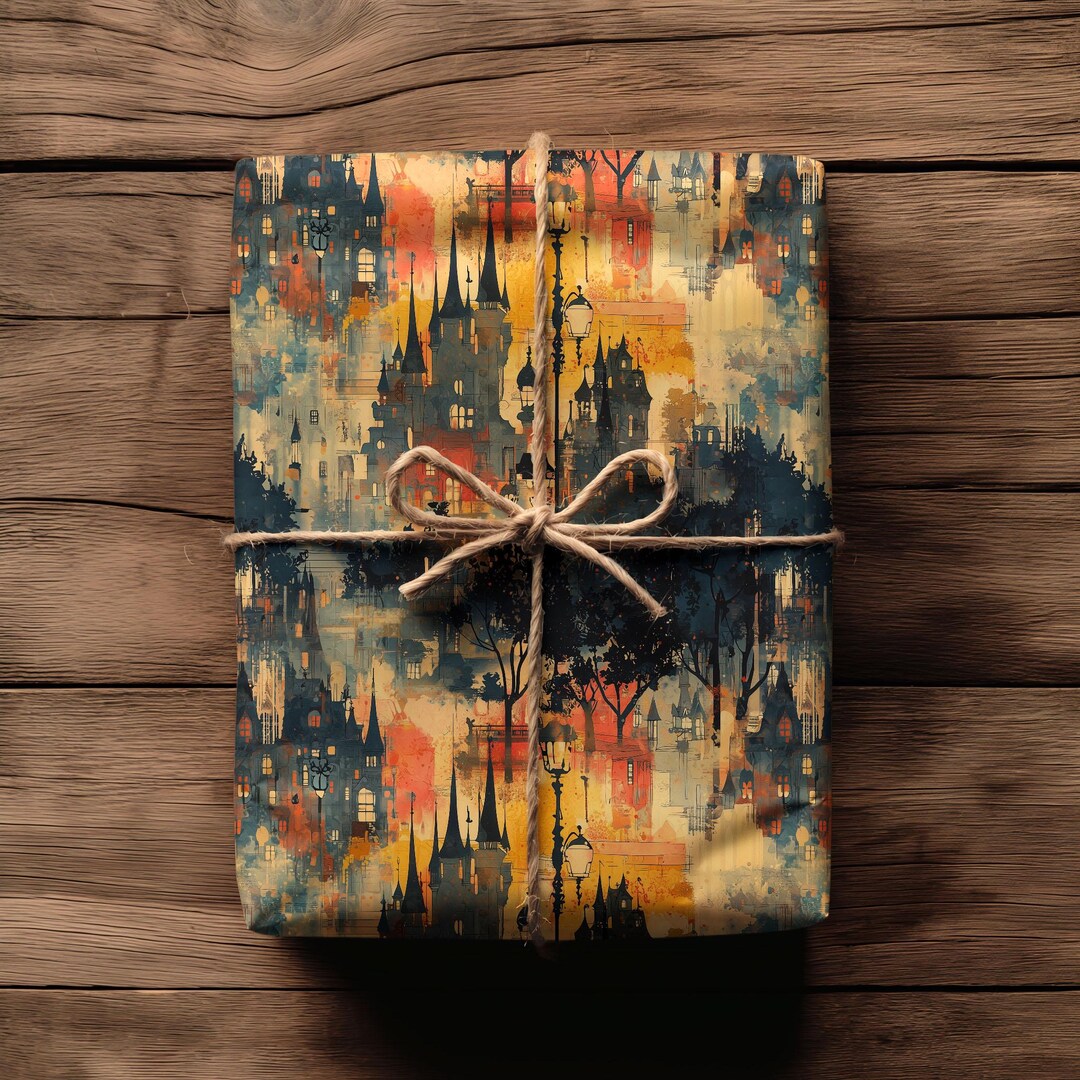 Grimm Fairytale Gift Wrap – Moody Castle Wrapping Paper for Fantasy ...