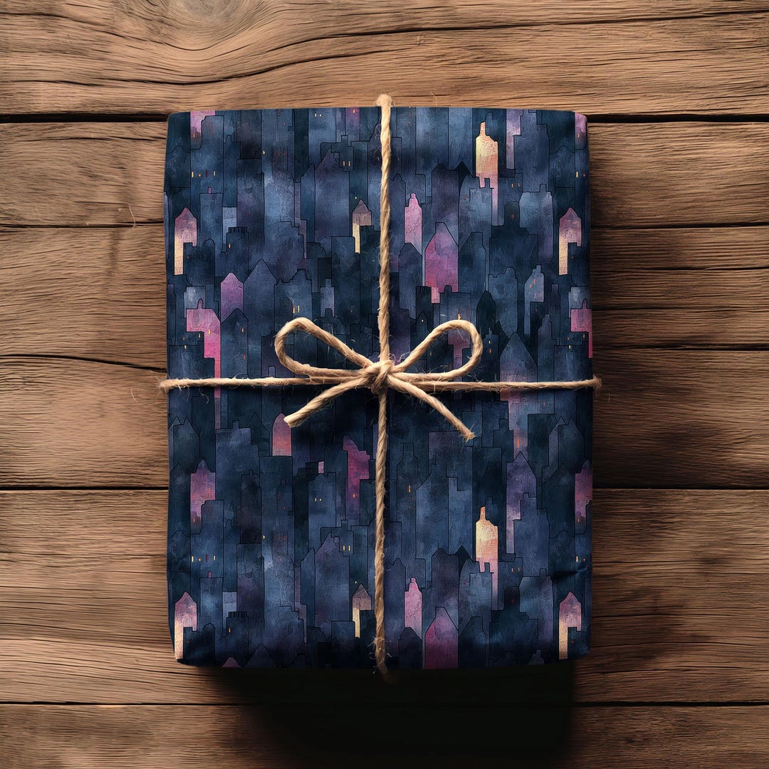 Moody City Gift Wrap Set – Dark Urban Wrapping Paper for Mystery Lovers, Comic Fans, Noir ...