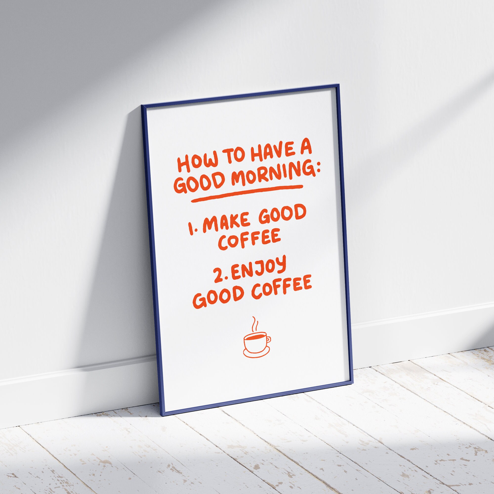 Good Morning Print, Coffee Bar Art, Typographic Poster, Coffee Wall Art ...