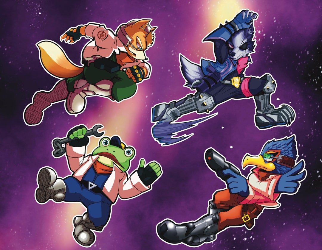 Nintendo Super Smash Bros - Star Fox Space Animals Sticker Pack - Etsy