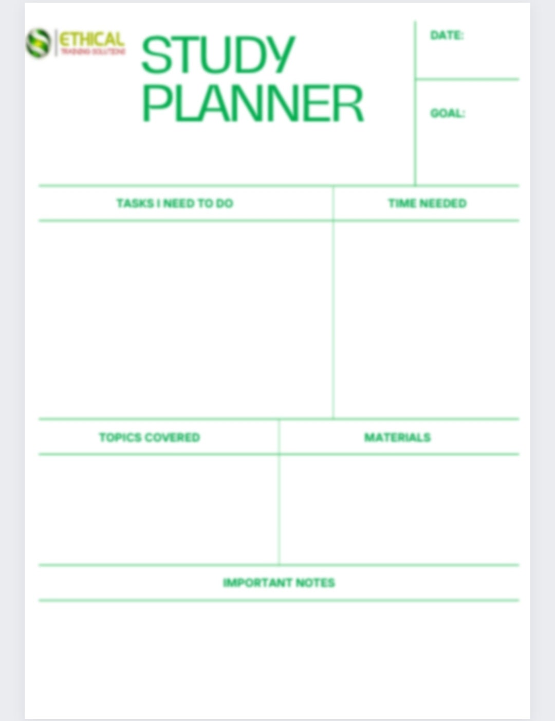 Digital Download Easy Study Planner Etsy
