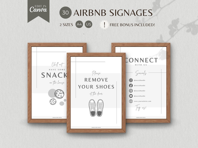 Airbnb Sign Bundle, Airbnb Welcome Signs, VRBO Signage, STR Host, House ...