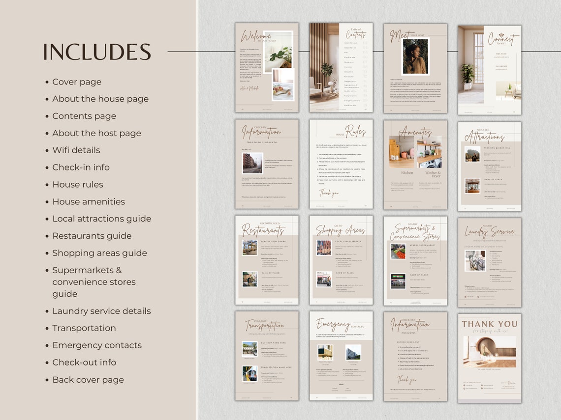 Airbnb Host Bundle, Welcome Book, Vacation Rental Handbook, VRBO, STR ...