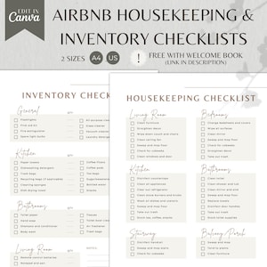 Airbnb Cleaning Checklist, Inventory Tracker, Housekeeping List ...