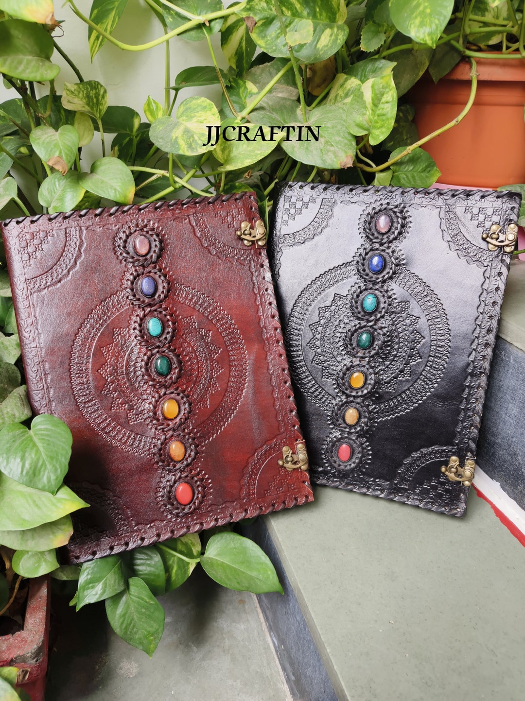 A4 Size Leather 2 or 4 Ring Binder , Seven Stone Leather Folder ...