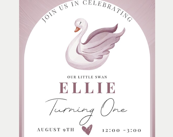 Custom Swan Theme Digital Invitation – Swan Lake Celebration! - Etsy