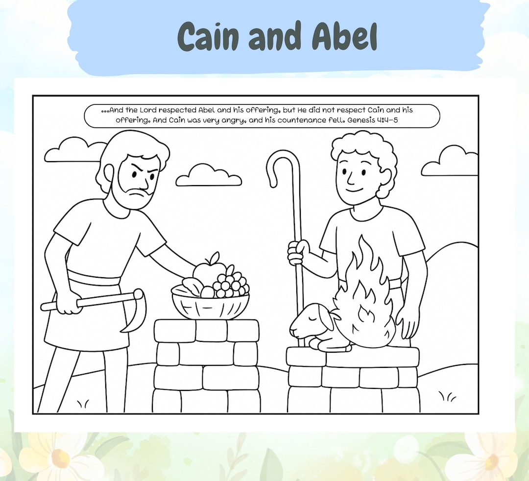 Cain and Abel Coloring Page | Bible Story Coloring Sheet | Christian ...