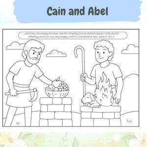 Cain and Abel Coloring Page | Bible Story Coloring Sheet | Christian ...