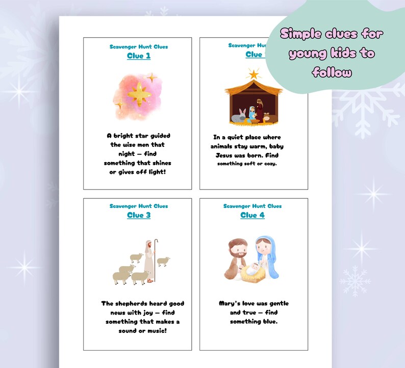 Christmas Activity | Nativity Scavenger Hunt | Sunday School Printable ...