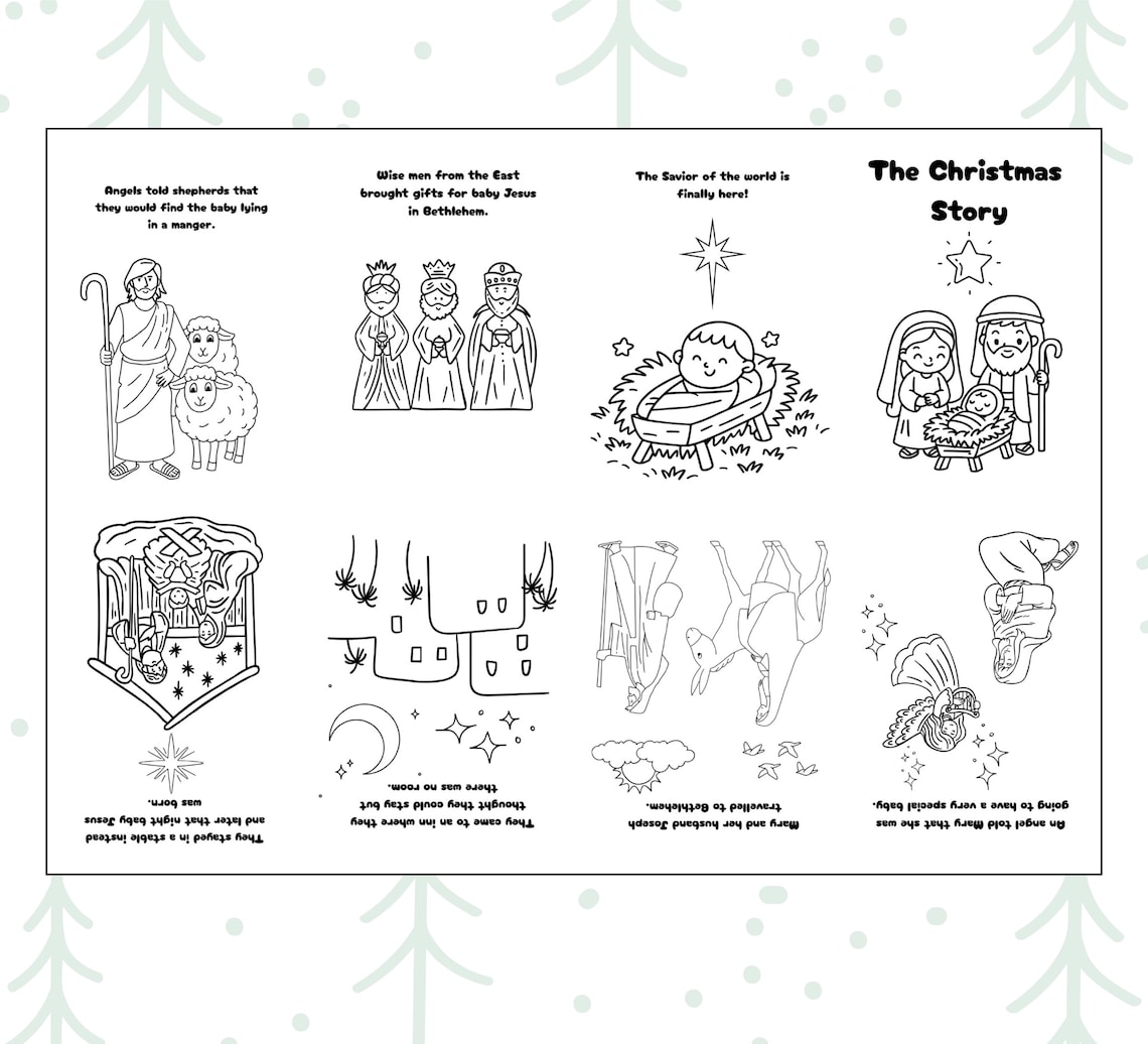 Christmas Story Mini Book Craft, Nativity Coloring Activity (PDF ...