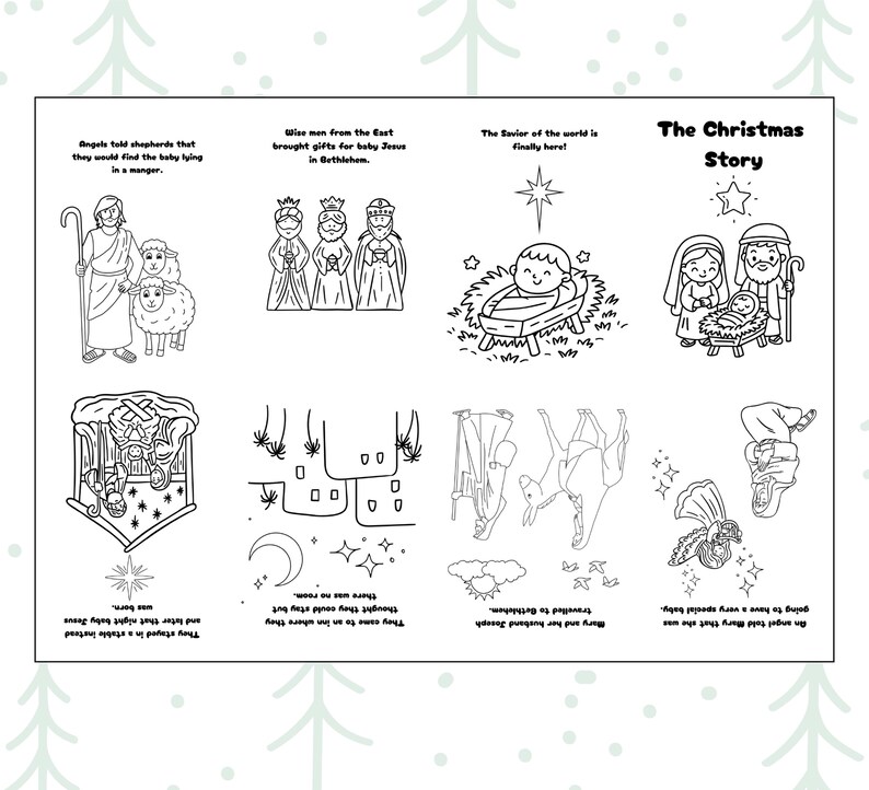 Christmas Story Mini Book Craft, Nativity Coloring Activity (PDF ...