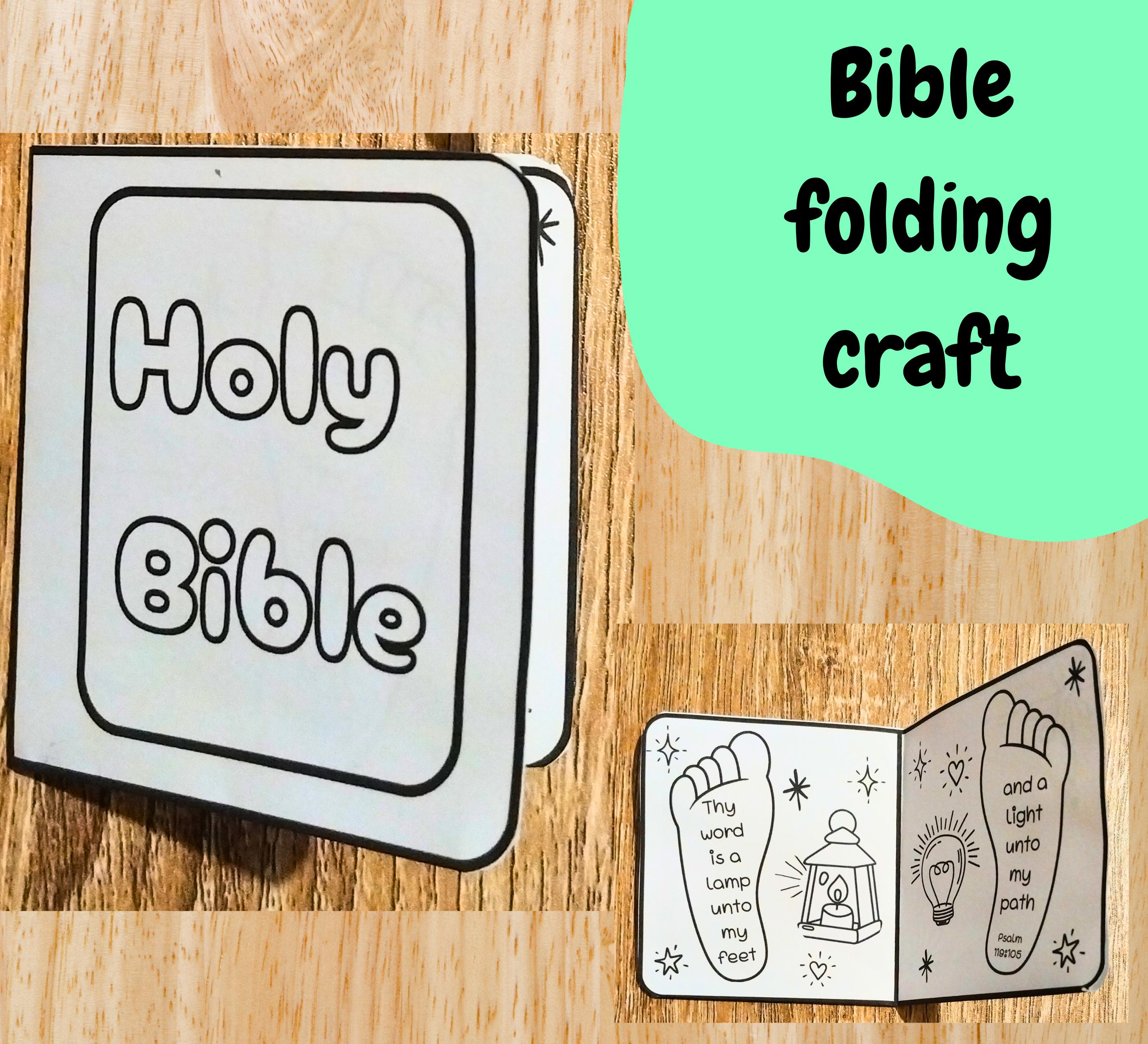 Bible Verse Paper Folding Craft for Kids | Christian Coloring Activity ...