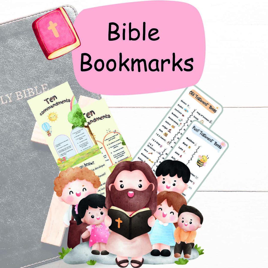 Printable Bible Bookmarks: Ten Commandments & Books of the Bible (PDF ...