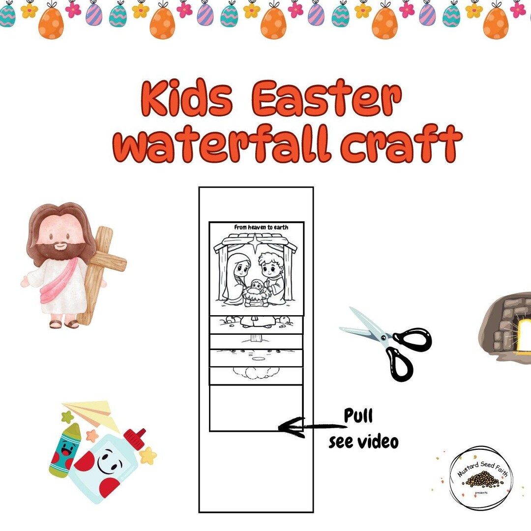 Easy Printable Waterfall Easter Resurrection Craft for Kids | He is ...