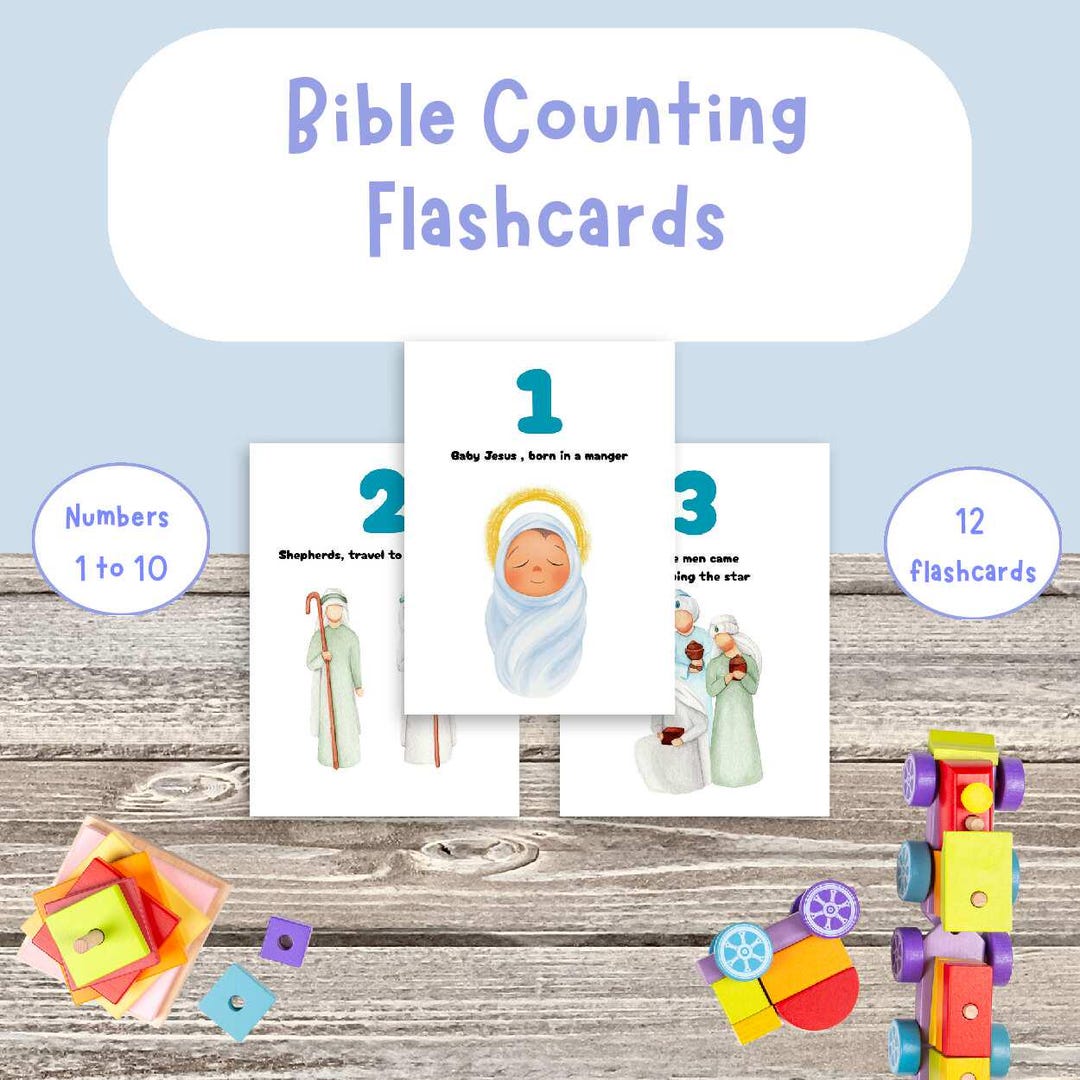 Birth of Jesus Counting Flashcards: Christian Homeschool Printable ...